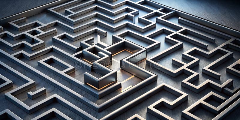 Complex Network of Connections a Low Poly Maze Illustrates Business ...