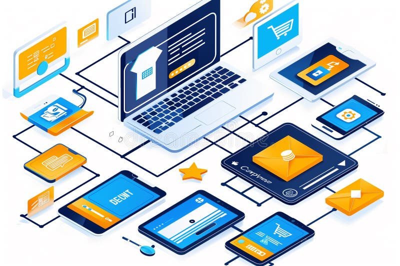 Complex Network of Devices and Data, Representing the ...