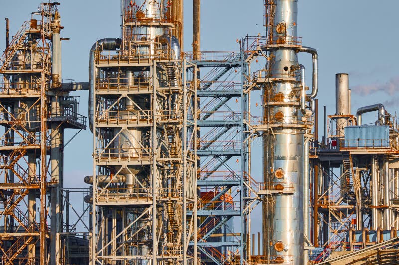 Industrial Distillation Column and Chemical Plant Structure Showcasing ...