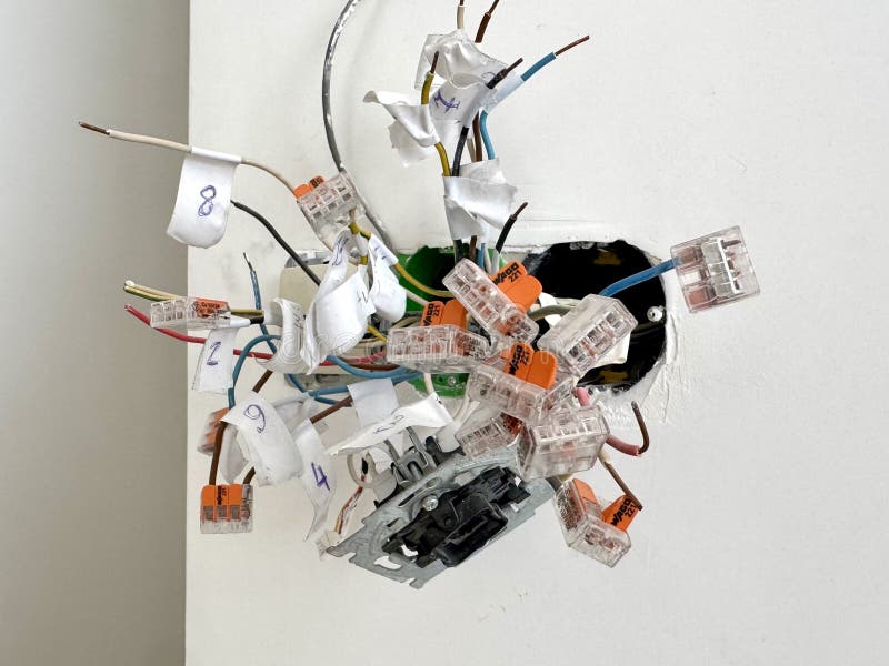 Complex Network of Electrical Wires with Connectors Stock Image - Image ...