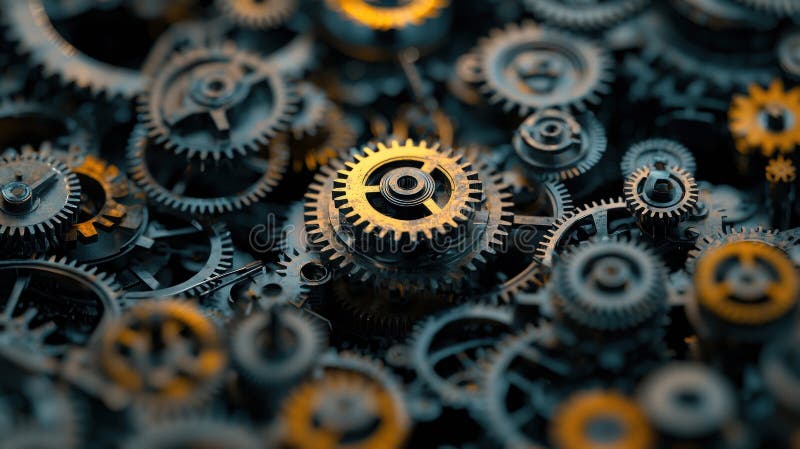 A Complex Network of Gears and Cogs Working Together, Illustrating ...
