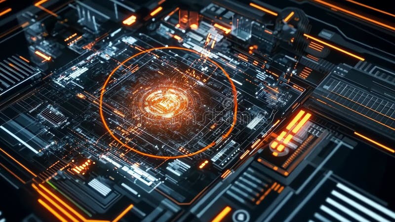 Futuristic Circuitry Protecting Digital Fortress, Cyber Security in ...