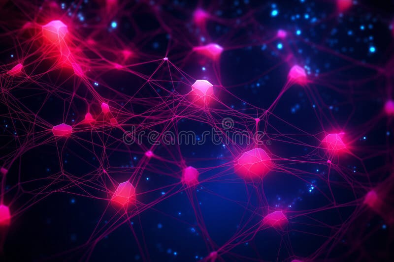 Complex Network with Glowing Connections and Junctions, Symbolizing a ... Complex Network with Glowing Connections and Junctions, Symbolizing a ...
