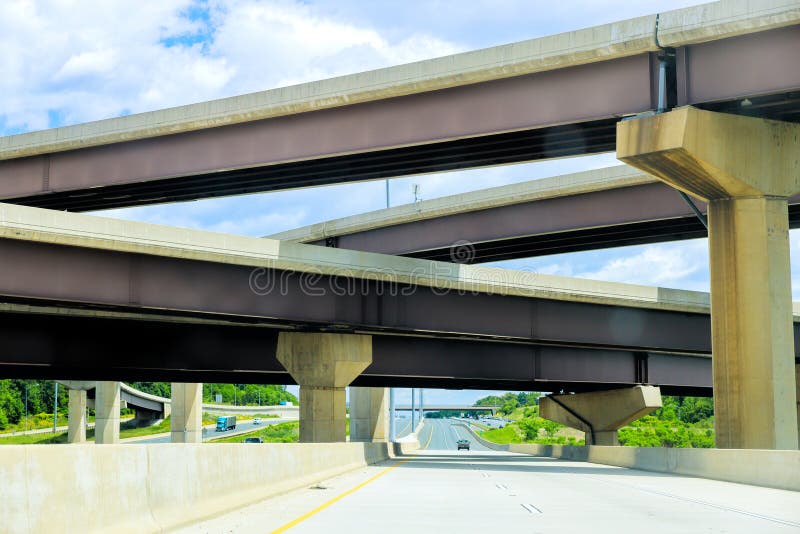Complex Network of Highways Intersecting Over Clear Sky during Daytime ...