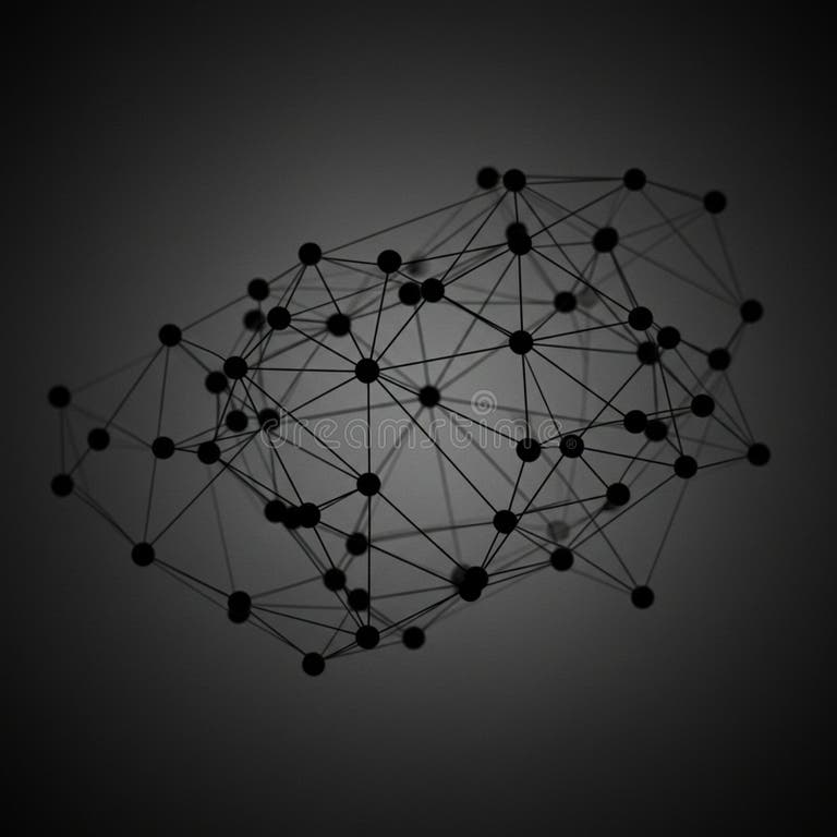 A Complex Network of Interconnected Black Nodes and Lines Forms an Abstract, Stock Illustration ...