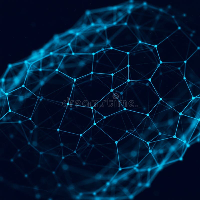 A Complex Network of Interconnected Blue Lines and Nodes, Forming a Web ...