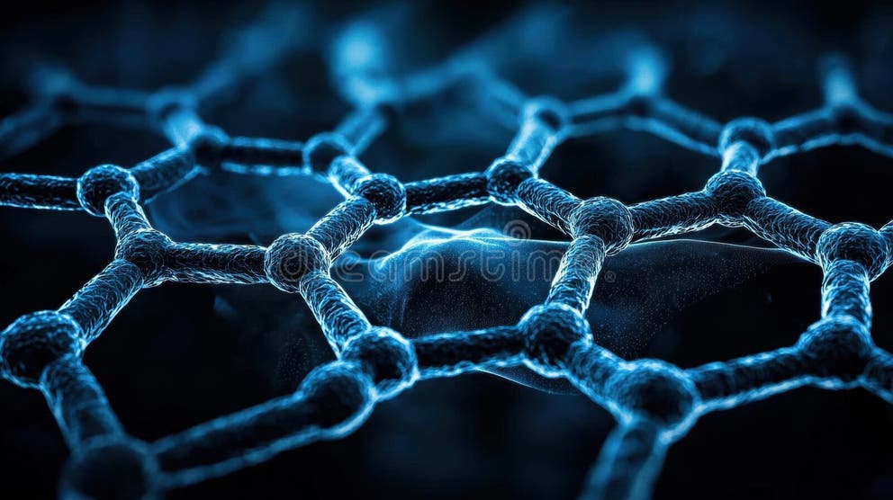 A Complex Network of Interconnected Blue Spheres, Resembling a Web or ...