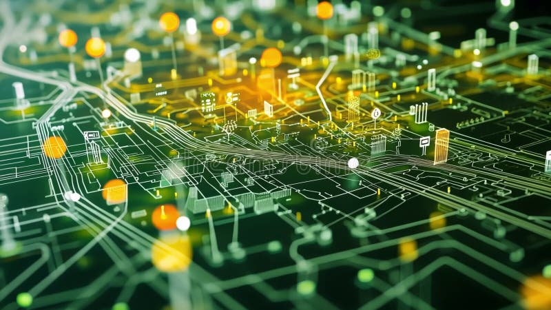 Futuristic Smart City Infrastructure Connecting Buildings and Roads ...