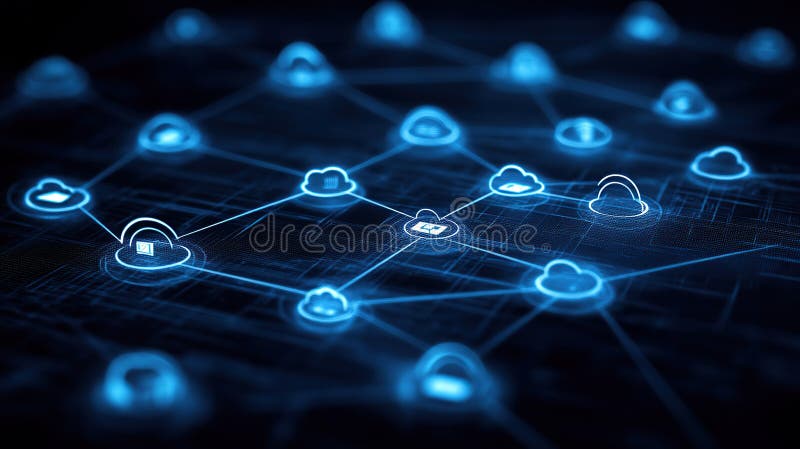 Complex Network of Interconnected Cloud Computing Systems Stock ...