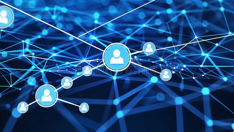 Big Data Network Connecting Glowing Nodes in Cyberspace Stock Video - Video of light, innovation ...