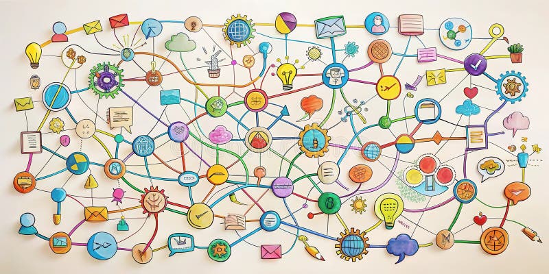 Complex Network of Interconnected Ideas and Concepts Illustrated with ...