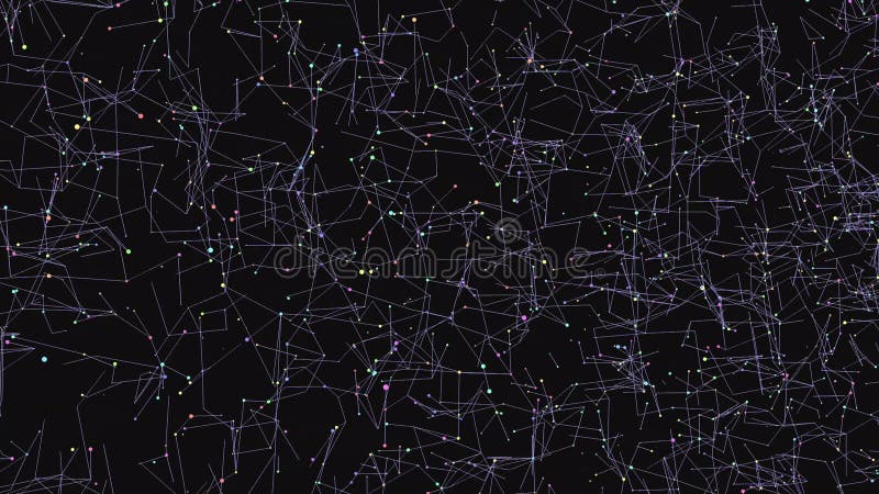 Interconnected Pattern Network Of Lines And Dots Forming A Grid Stock Footage Video Of