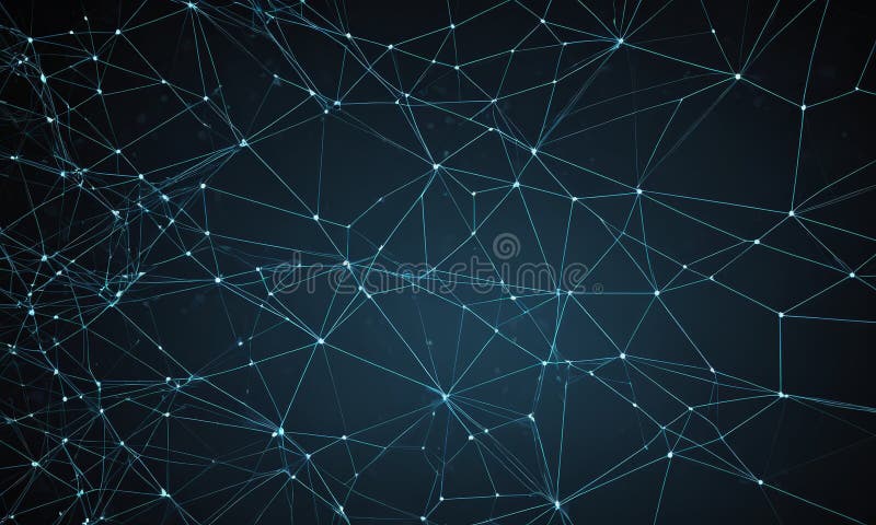 Complex Network Interconnected Lines and Dots, Varying in Thickness and ...