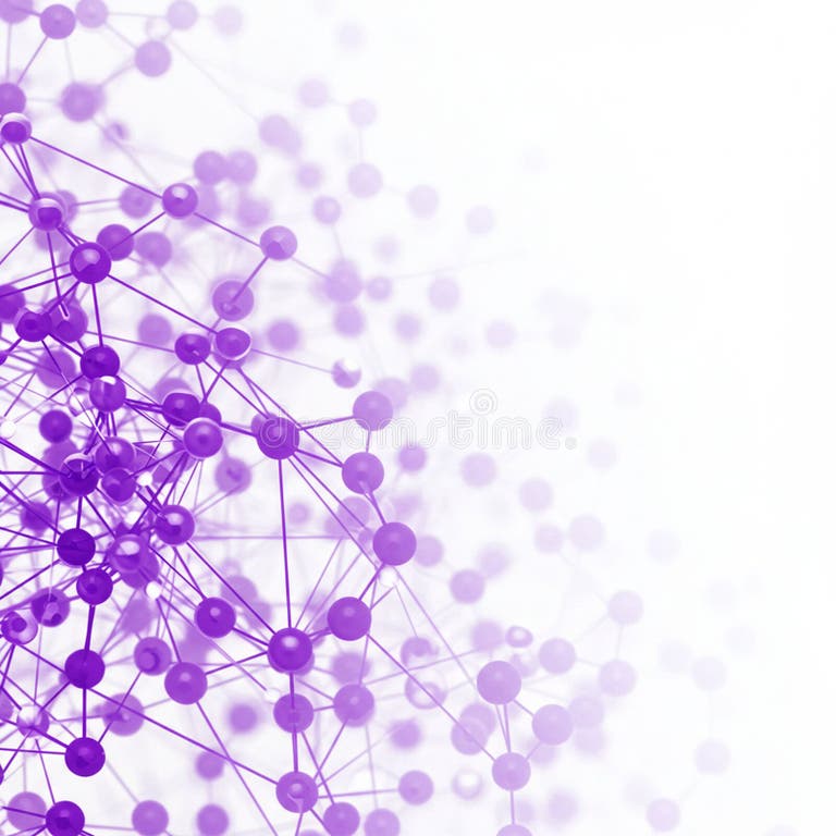 A Complex Network of Interconnected Purple Spheres and Lines, Creating ...