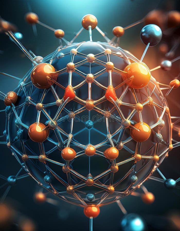 A Complex Network of Interconnected Spheres and Lines, Representing a Neural Network or a ...