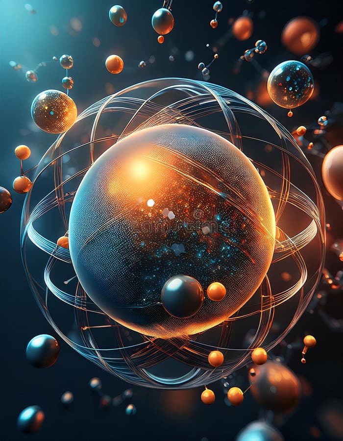 A Complex Network of Interconnected Spheres and Lines, Representing a ...