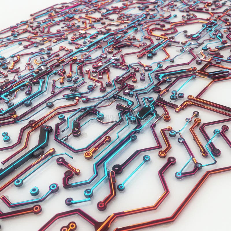 A Complex Network of Intertwining Circuit Paths Depicted in Metallic ...