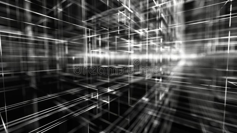 A Complex Network of Lines and Shapes Forming a Stunning Abstract Grid ...