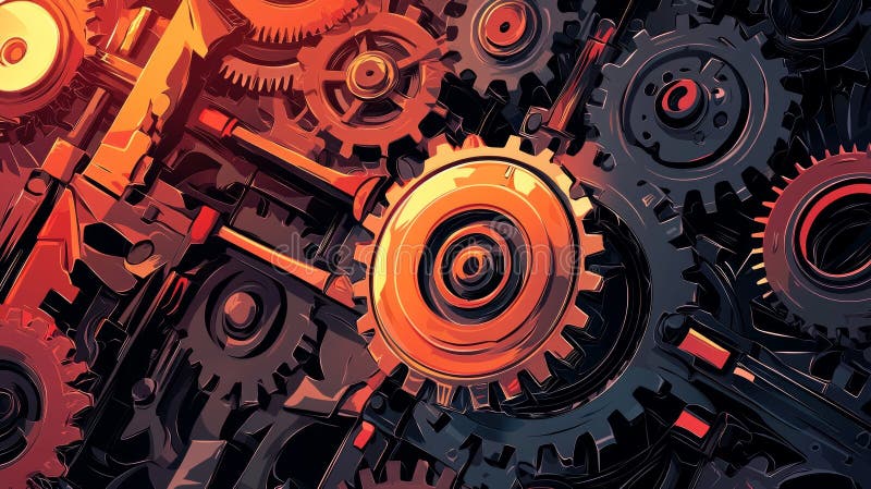 Complex Network Mechanical Gears Interlocks Seamlessly Revealing ...