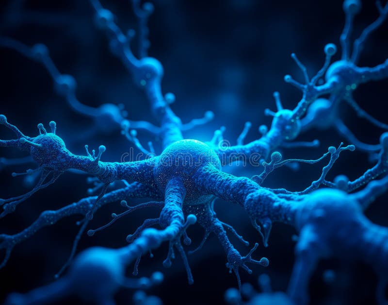 A Complex Network of Molecular Strands Forming a Glowing Neural Pathway ...