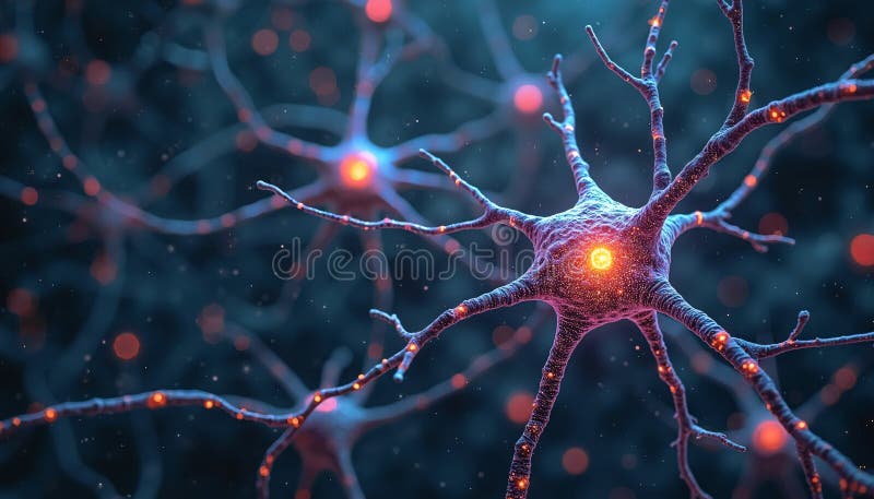 Neural Network, Brain Cells, or Neuron Connections. Generative AI Stock ...