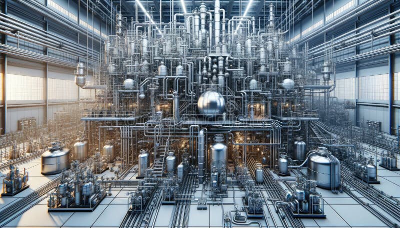 Industrial Chemical Processing Plant Stock Photo - Image of warehouse ...