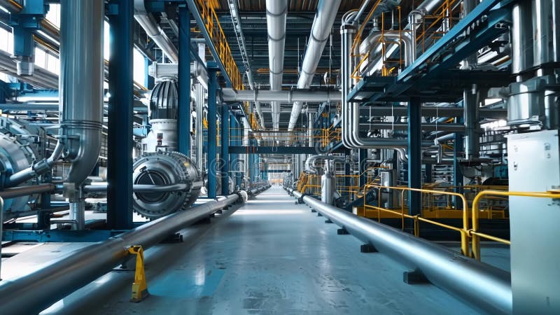 Industrial Plant Showing Innovative Production Process with Pipes Stock ...