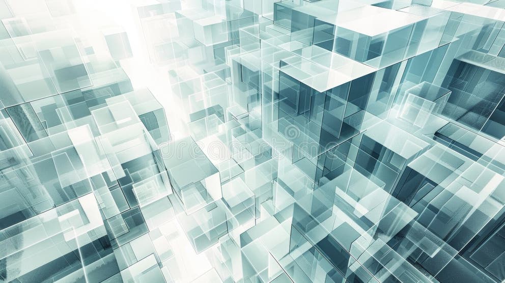 A Complex Network of Rectangular Prisms Projecting Outwards in All ...