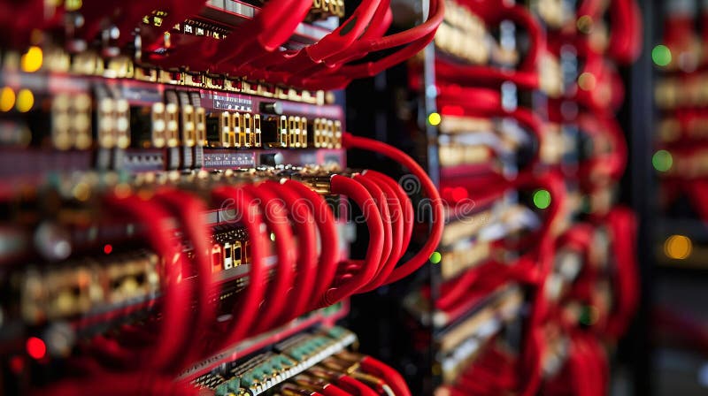 A Complex Network of Red and Gold Cables and Components, Showcasing ...