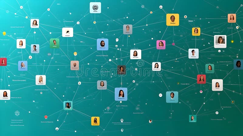 AI-Generated Team Network Visualization Stock Illustration ...