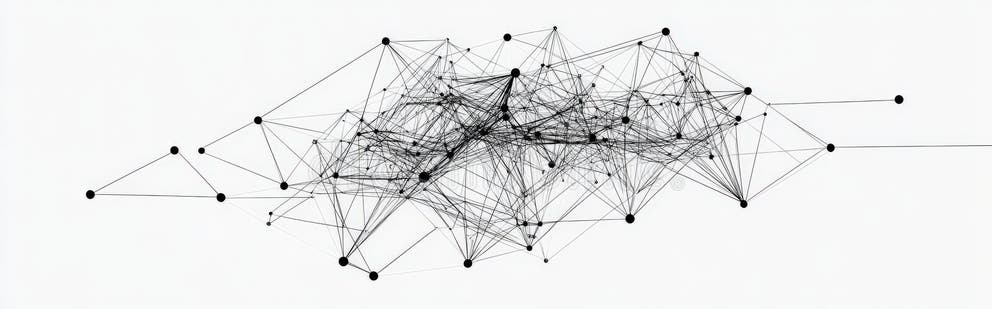 Complex Network Structure Visualization Stock Illustration - Illustration of machinelearning ...