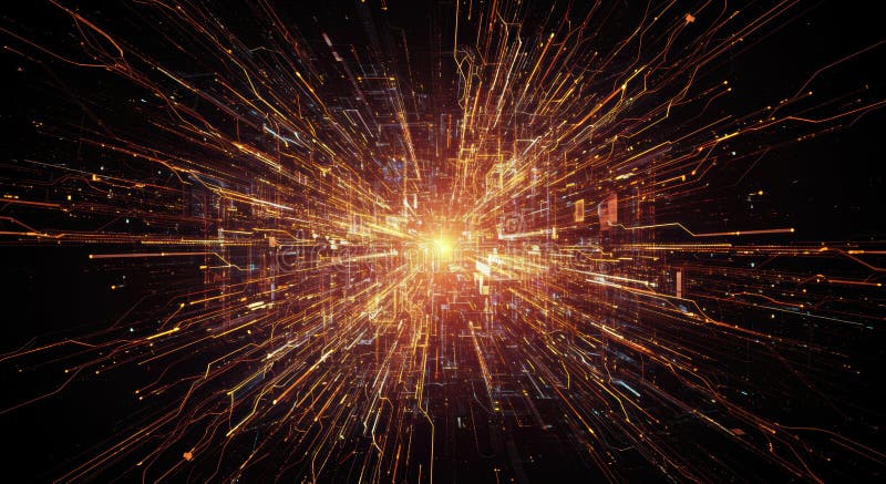 A Complex Network Transmits Data or Energy with Glowing Pathways and a ...