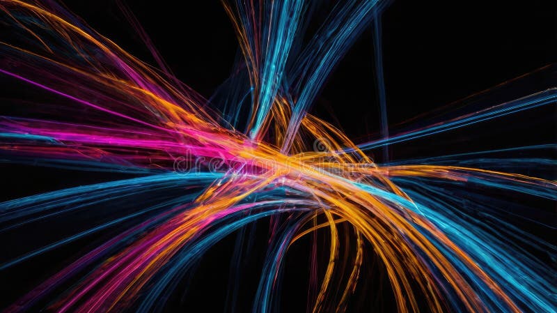 A Complex Network of Vibrant, Glowing Lines and Streaks of Light in ...