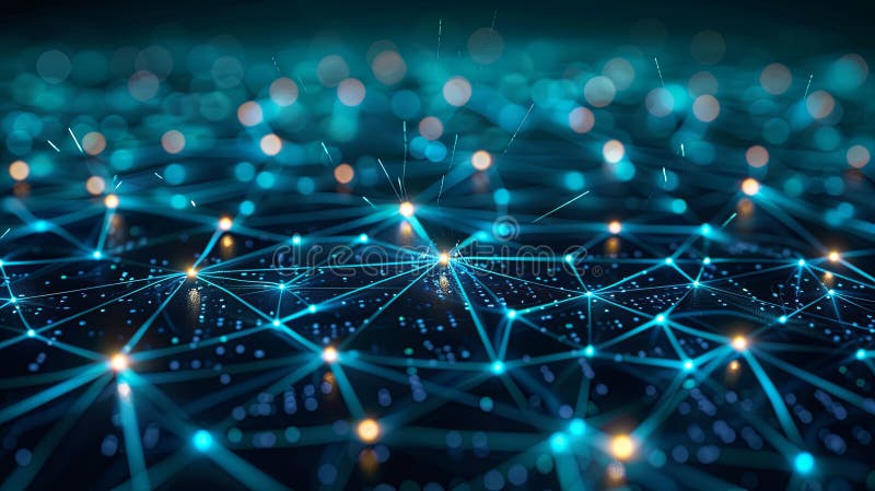 Complex Network Visualization with Luminous Connections and Nodes on a ...