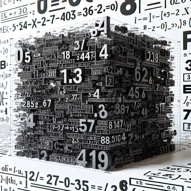 Complex Numerical Cube Abstract Stock Illustration - Illustration of ...