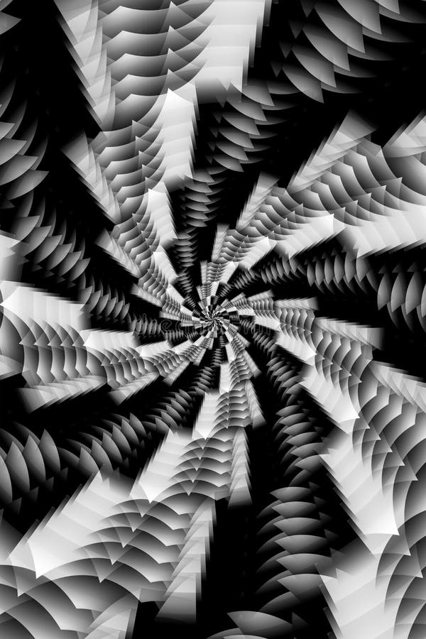 Complex Optical Illusion Spiral Design in Black and White Stock ...