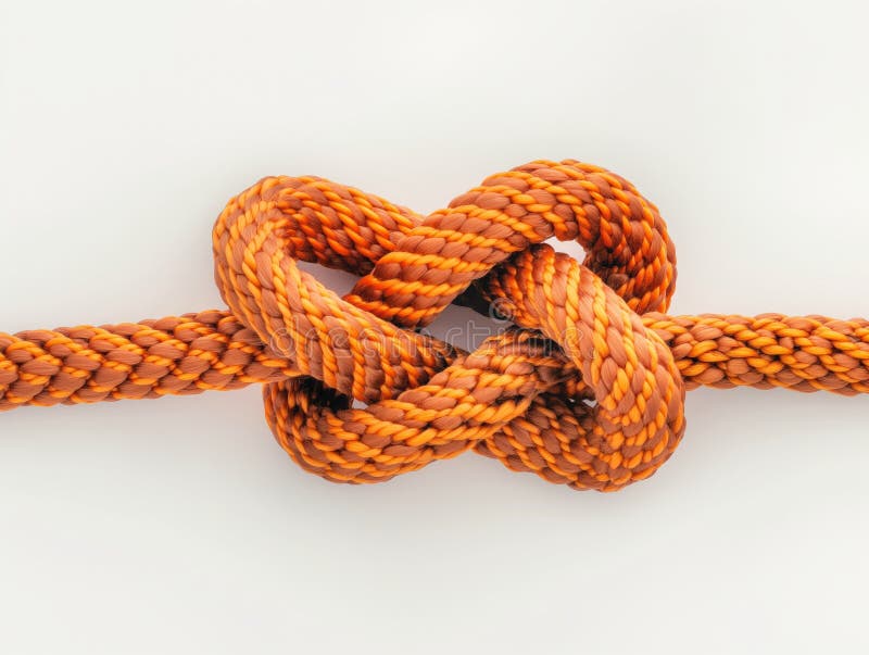 Complex Orange Rope Knot on White Background Stock Photo - Image of ...