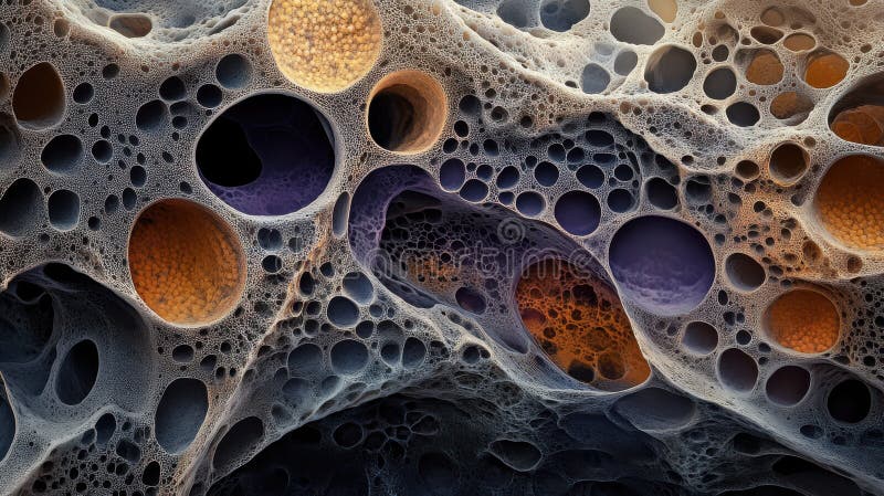 Complex Organic Cellular Structure with Vibrant Hues and Intricate ...