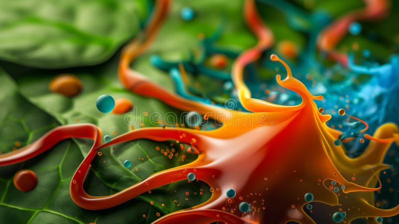 Complex Organic Macro Fluid Dynamics Stock Illustration - Illustration of synthetic ...