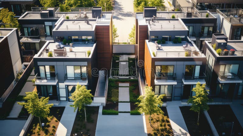 Complex overhead house stock illustration. Illustration of brick ...