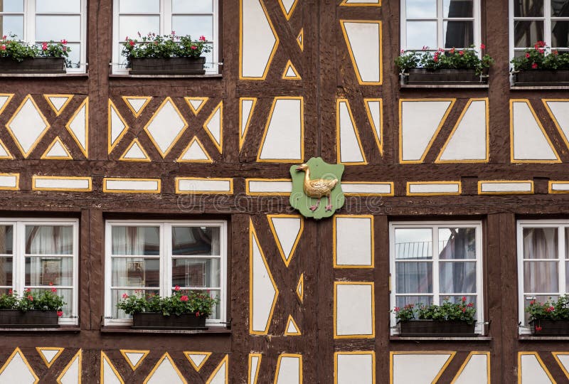 Complex Pattern of Intersecting Timbers in Facade of Half-timbered ...