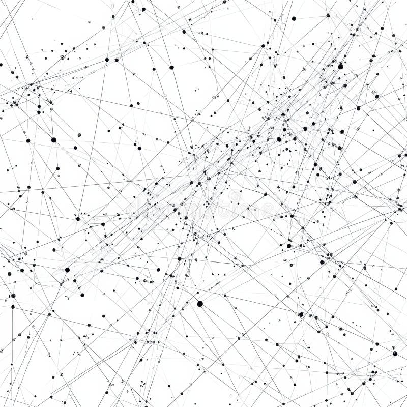 Abstract Representation of Interconnected Lines and Dots Creating an ...