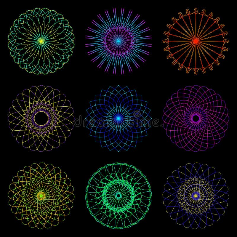 Complex Patterns of the Lines in the Circle. Stock Vector ...