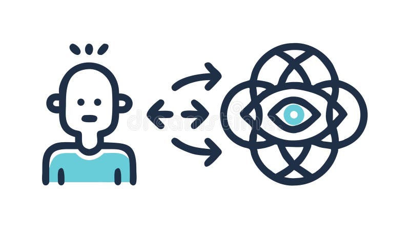 Complex Perception and AI, Interconnected Mind Consciousness, Vector ...