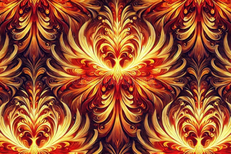 Phoenix Fractal Seamless Texture – Fiery Rebirth Pattern Stock ...