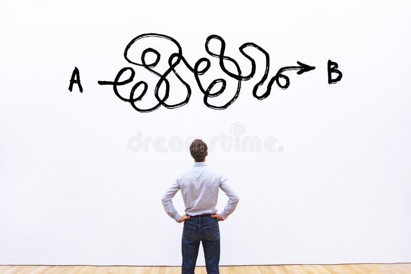 Problem Solving, Complicated Solution from Point a To Point B, Business ...