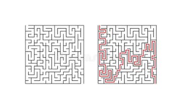 Complex Puzzle with Solution Stock Vector - Illustration of baby, black ...