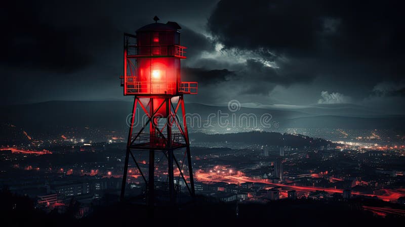 Complex red alert light stock illustration. Illustration of warning ...