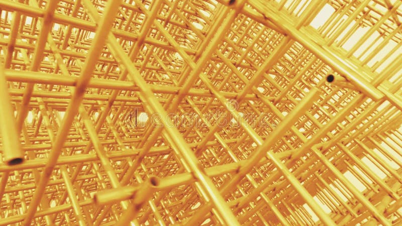 Complex Regular Structure Made of Many Golden Tubes Stock Photo - Image ...