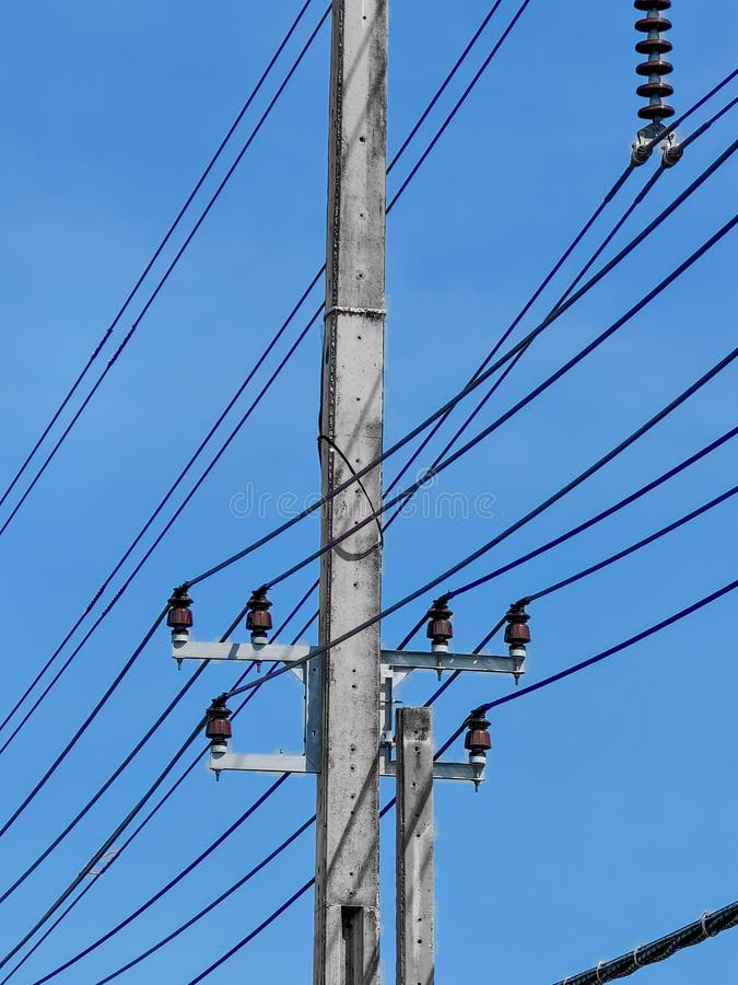 Complex Roadside Electrical Wires with Lamp Post Stock Photo - Image of ...